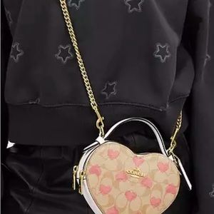Coach | Bags | Heart Crossbody In Signature Canvas With Heart Print ...